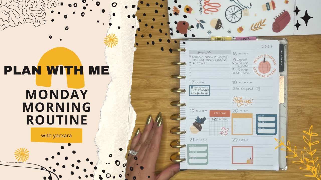 PLAN WITH ME // Classic Dashboard Monday Morning Routine // Happy ...