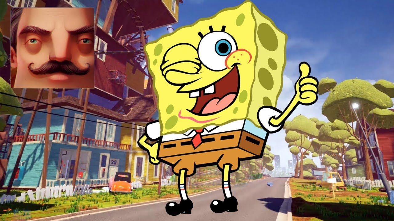 Hello Neighbor - New Neighbor SpongeBob Act 2 Trampoline Gameplay ...