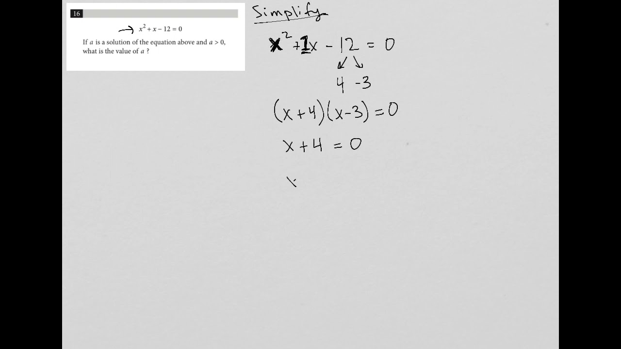 X 2 X 12 0 If A Is A Solution Of The Equation Above And A Is x-2-x-12-0-if-a-is-a-solution-of-the-equation-above-and-a-is