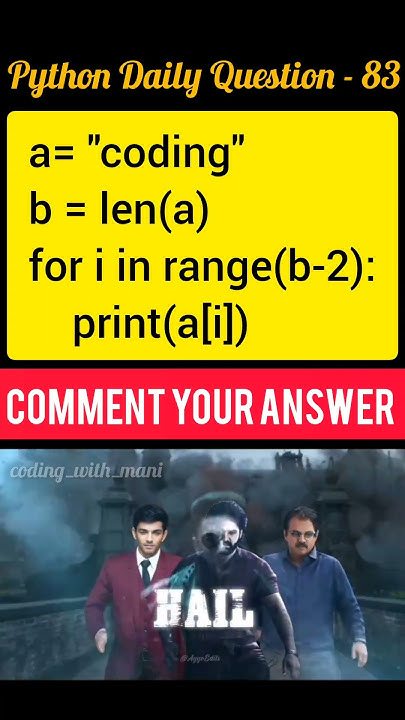 Python Daily Question 83 Python Code Viral Youtubeshorts Shorts