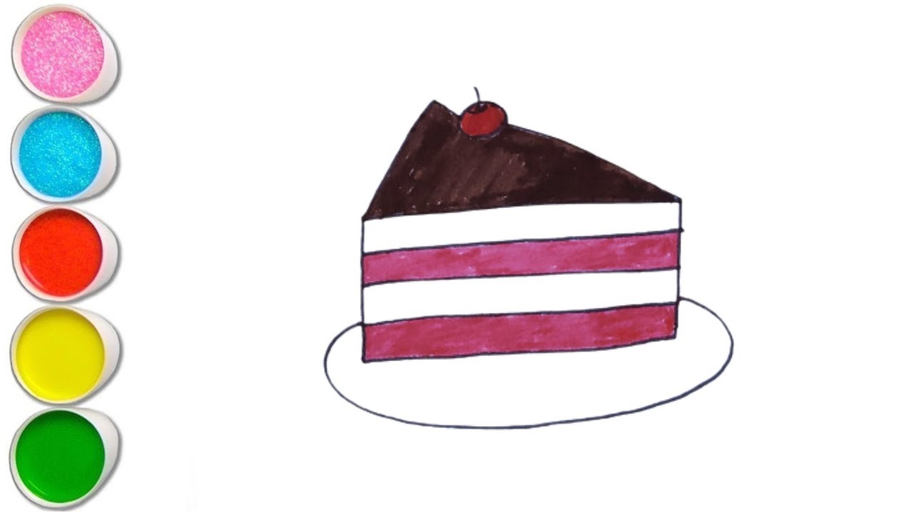 How To Draw Cake Slice Easy For Kids - YouTube