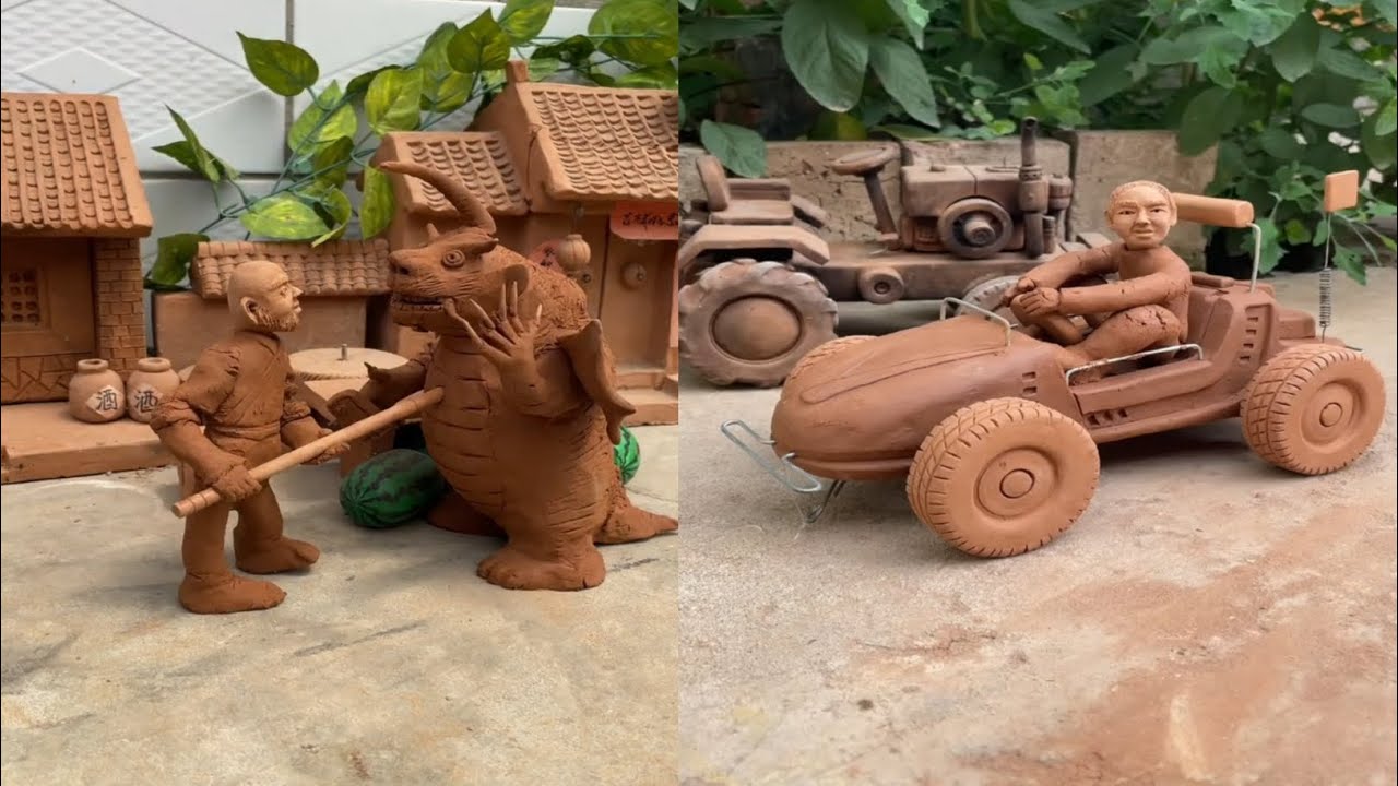 Clay Cartoon Devil tractor sanke | cartoon | gadi wala cartoon ...