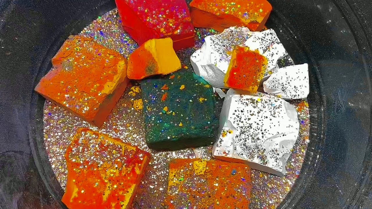 Dyed Blocks Topped with AD Glitters crumble edit | Vibrant Crunchy soft ...