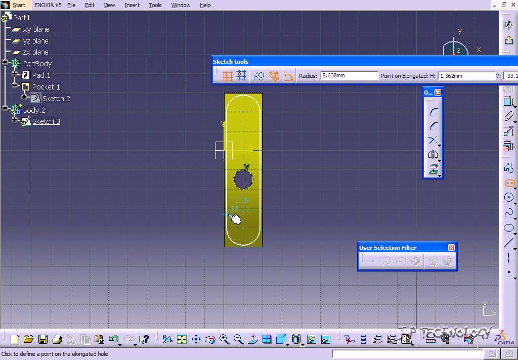 Catia V5 study step by step 104-Boolean Intersect Application.avi - YouTube