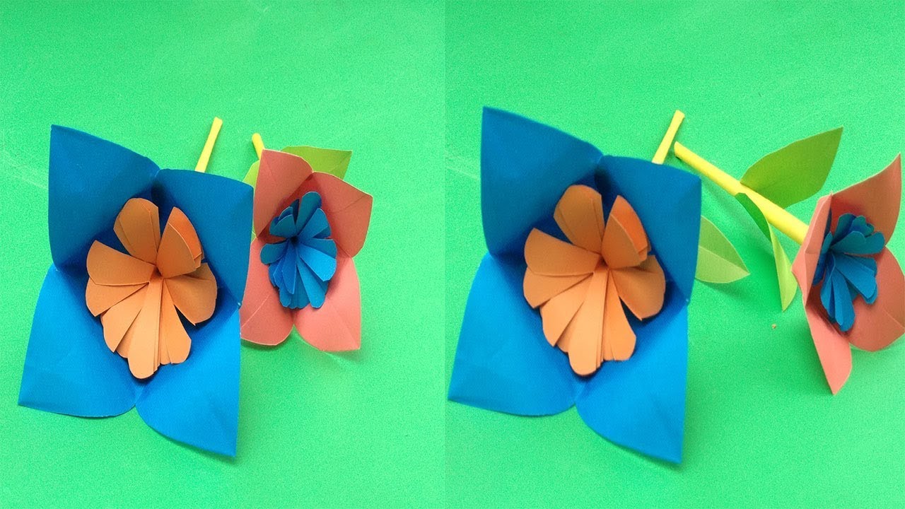 Paper Flowers: How to Make Paper Stick Flowers | Easy Flowers Make ...