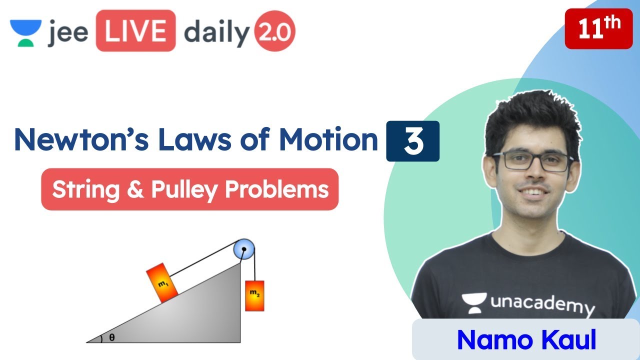 JEE: Newton’s Laws of Motion L3 | String and Pulley | Class 11 | Unacademy JEE | Physics | Namo ...
