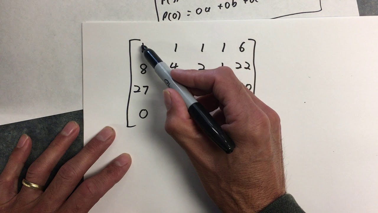 Using a Matrix to find a polynomial Equation - YouTube
