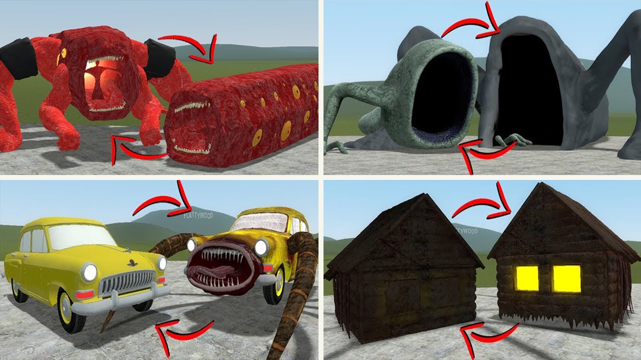 EVERYTHING TURNED INTO MONSTERS:HOUSE HEAD,CAR EATER,TRAIN EATER,SEA ...