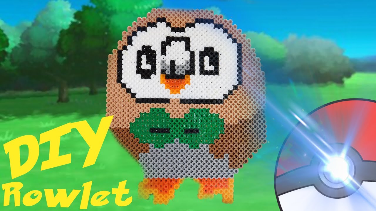 Rowlet from Pokémon | TimeLapse | Perler, Hama & Arktal Beads - YouTube