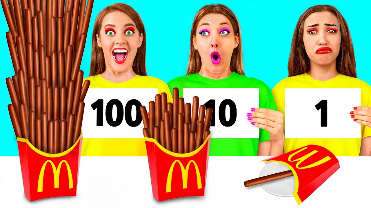تحدي 100 طبقة من الطعام | وصفات المطبخ اللذيذة RaPaPa Challenge - YouTube