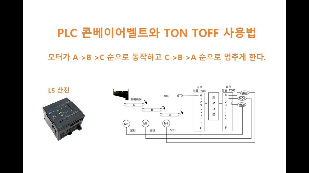 PLC 콘베이어벨트와 TON TOFF 사용법 [두원공과대학교 AI융합과 김동일교수] 2.0.13 - YouTube