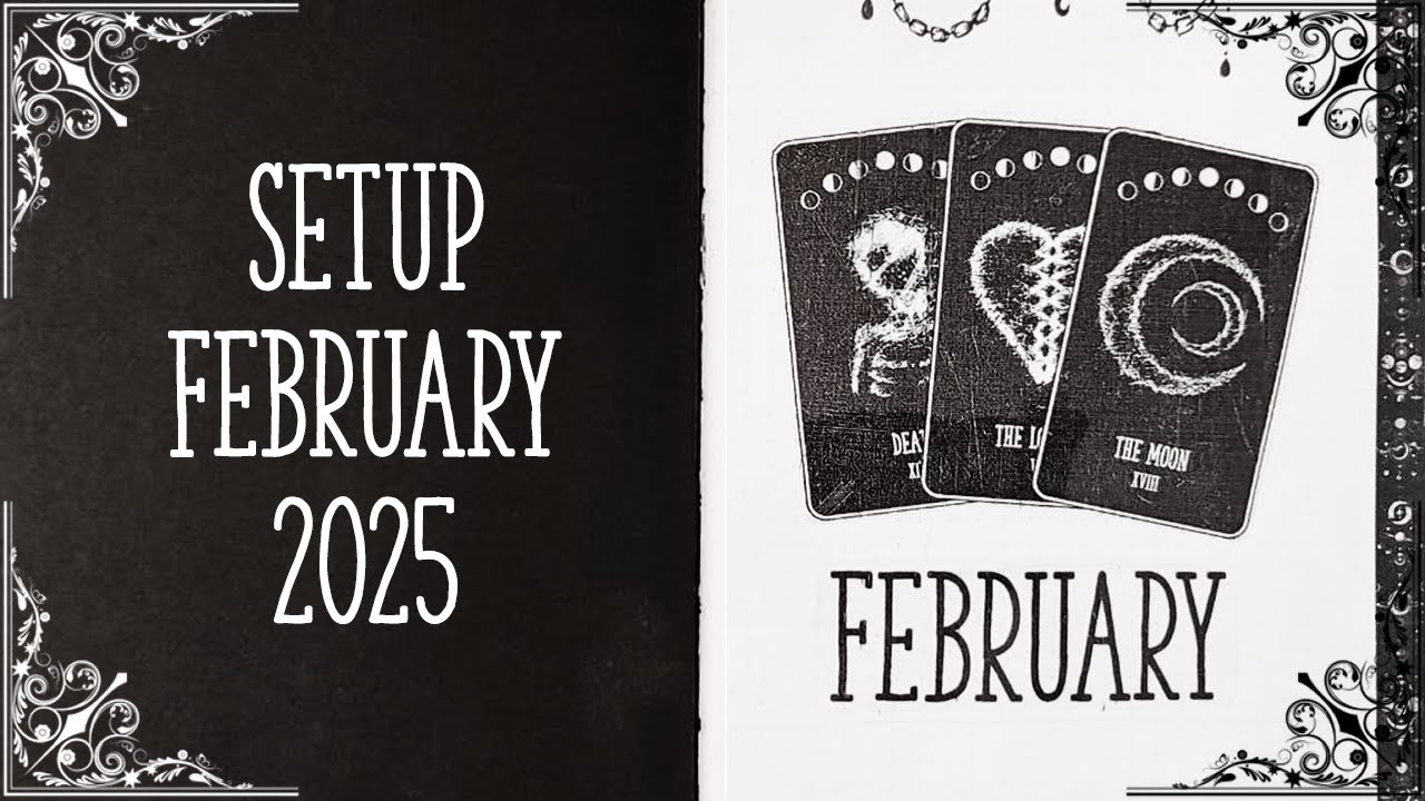 February 2025 Goth Bullet Journal Setup | Tarot Theme 🖤 - YouTube