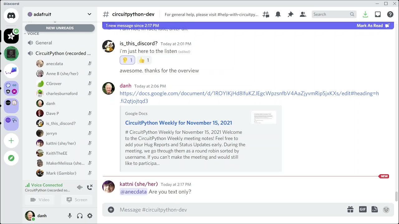 CircuitPython Weekly Meeting for November 15, 2021 @circuitpython #circuitpython #adafruit - YouTube