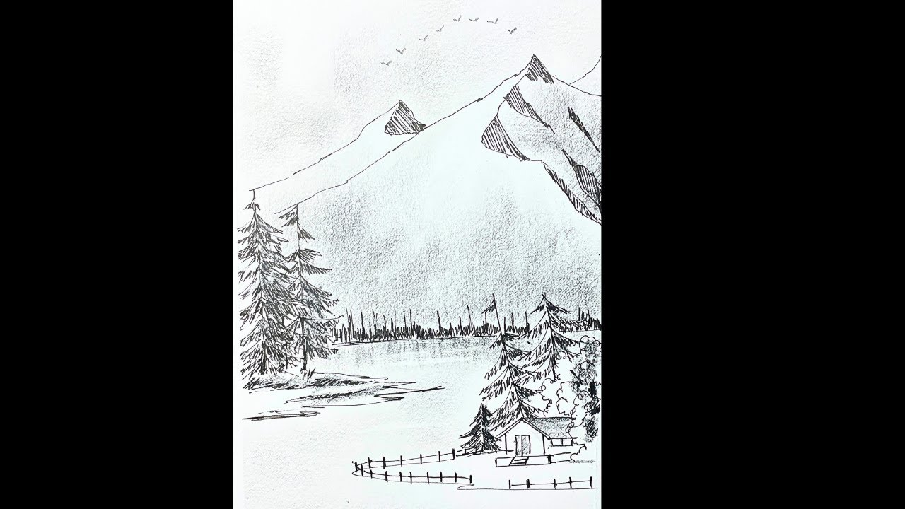 How to Draw Mountain Landscape I Easy Drawing Tutorial Drawing for ...