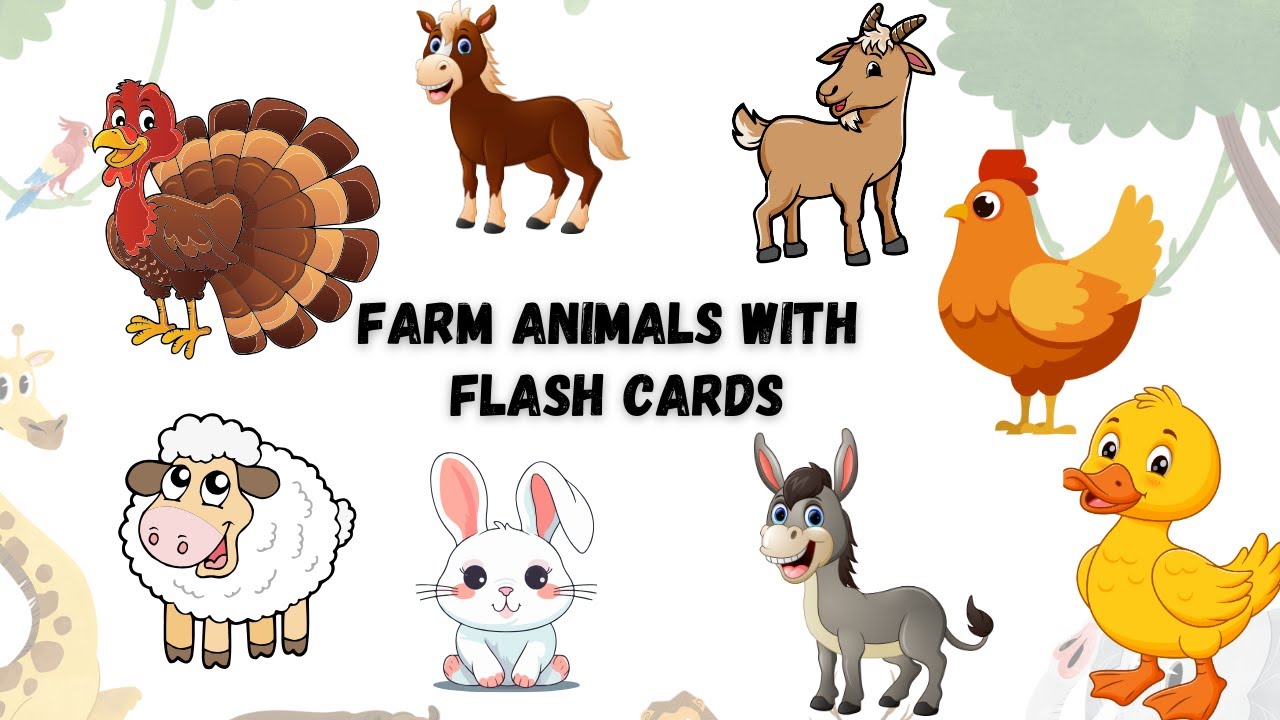 Meet the Farm Animals| Learn Farm Animals With Flashcards |Fun And ...