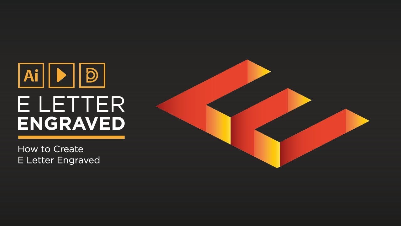 How to Create a Letter E Engraved - Adobe illustrator Tutorial - YouTube