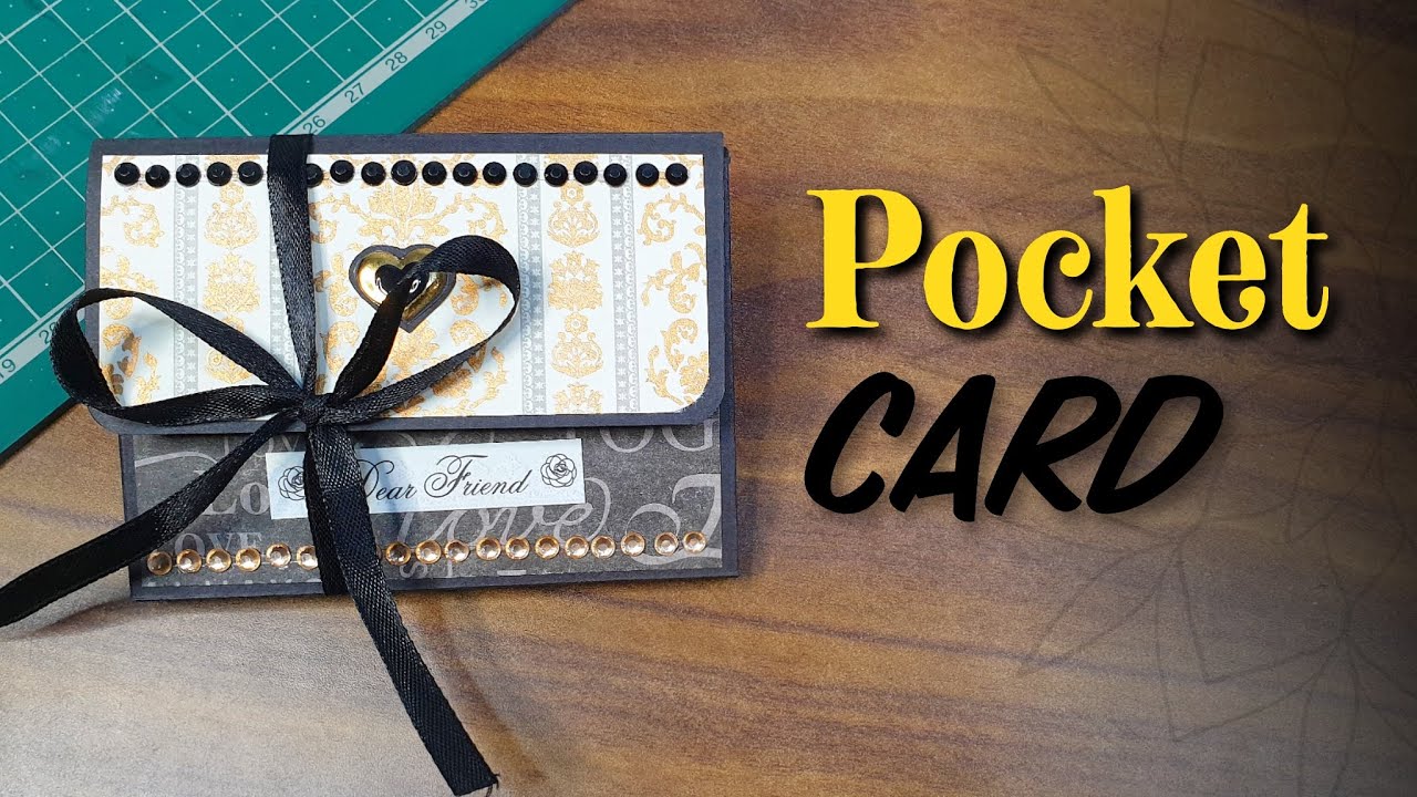 Pocket Card Tutorial | Handmade cards | Handmade Card Ideas | Easy | Black and Golden | Tutorial ...