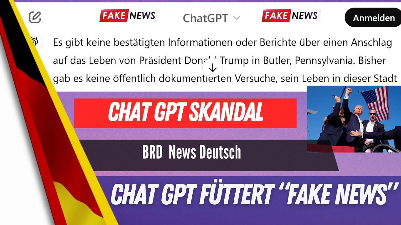 Skandal - Chat GPT verbreitet Fake News über Donald Trump. - YouTube