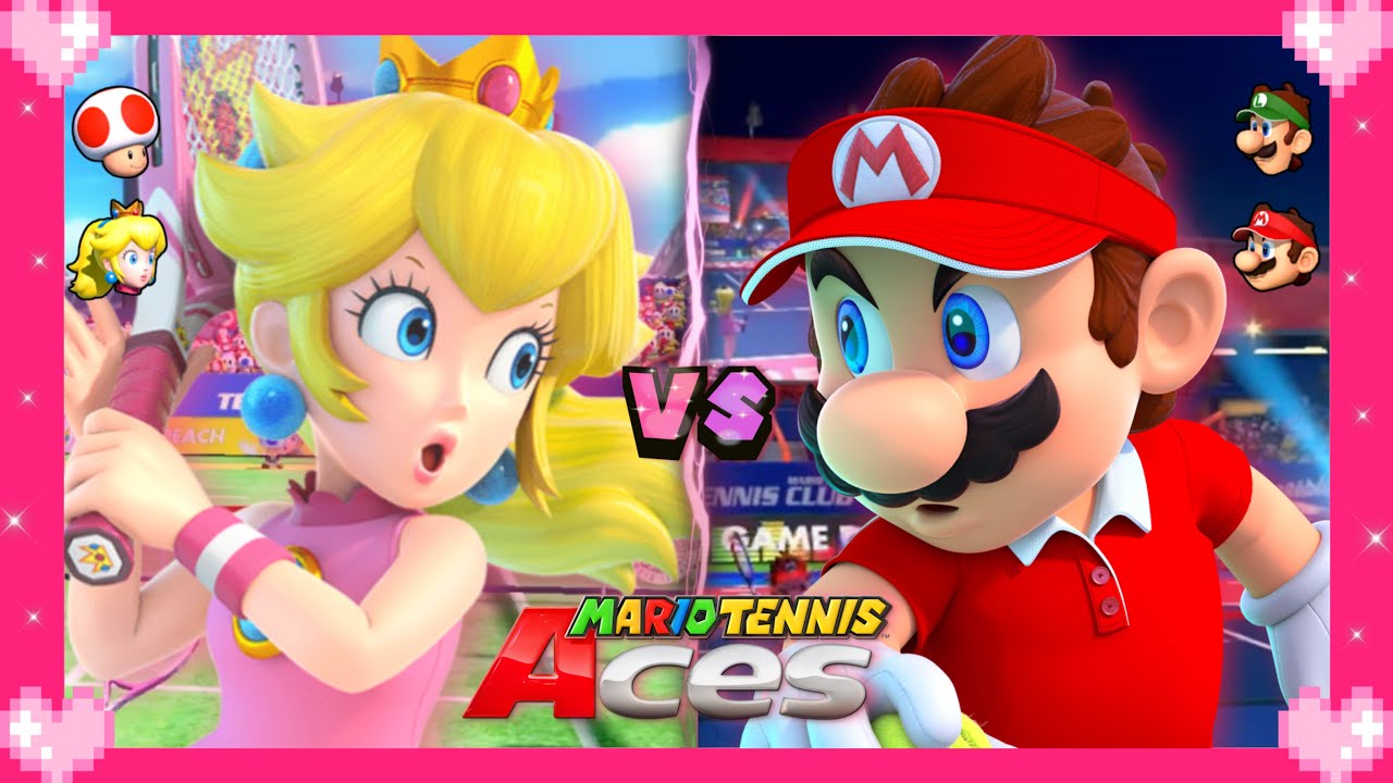 💗 Mario Tennis Aces - Peach vs Mario 💗 - YouTube
