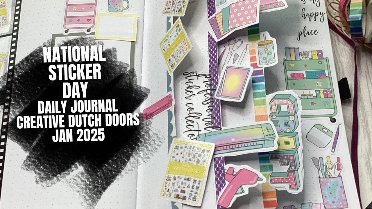National Sticker Day Daily journal / Fun Dutch doors / Creative Journal ...