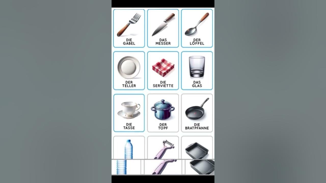 German kitchen vocabulary - YouTube