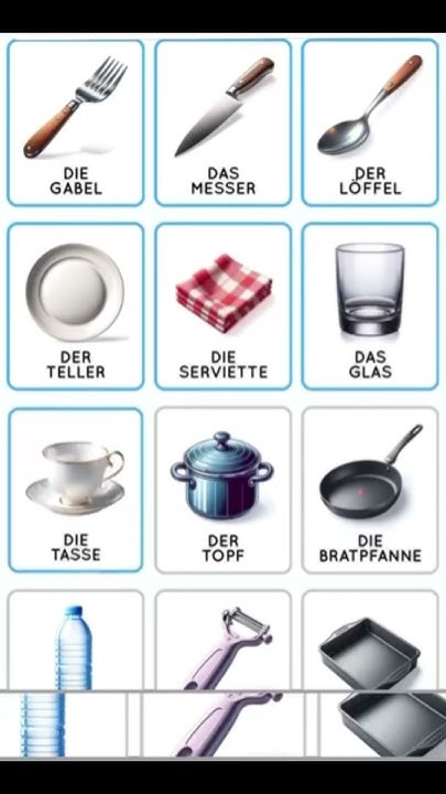 German kitchen vocabulary - YouTube