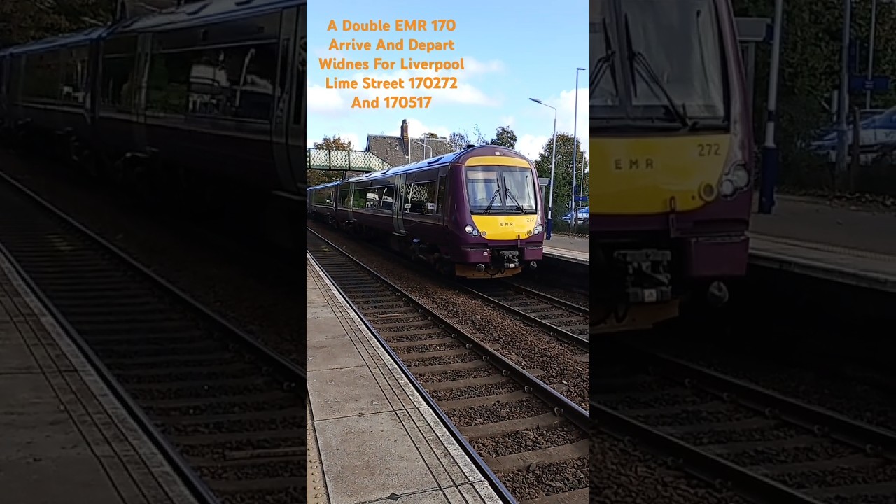 EMR 170s Arrive And Depart Widnes For Liverpool Lime Street - YouTube