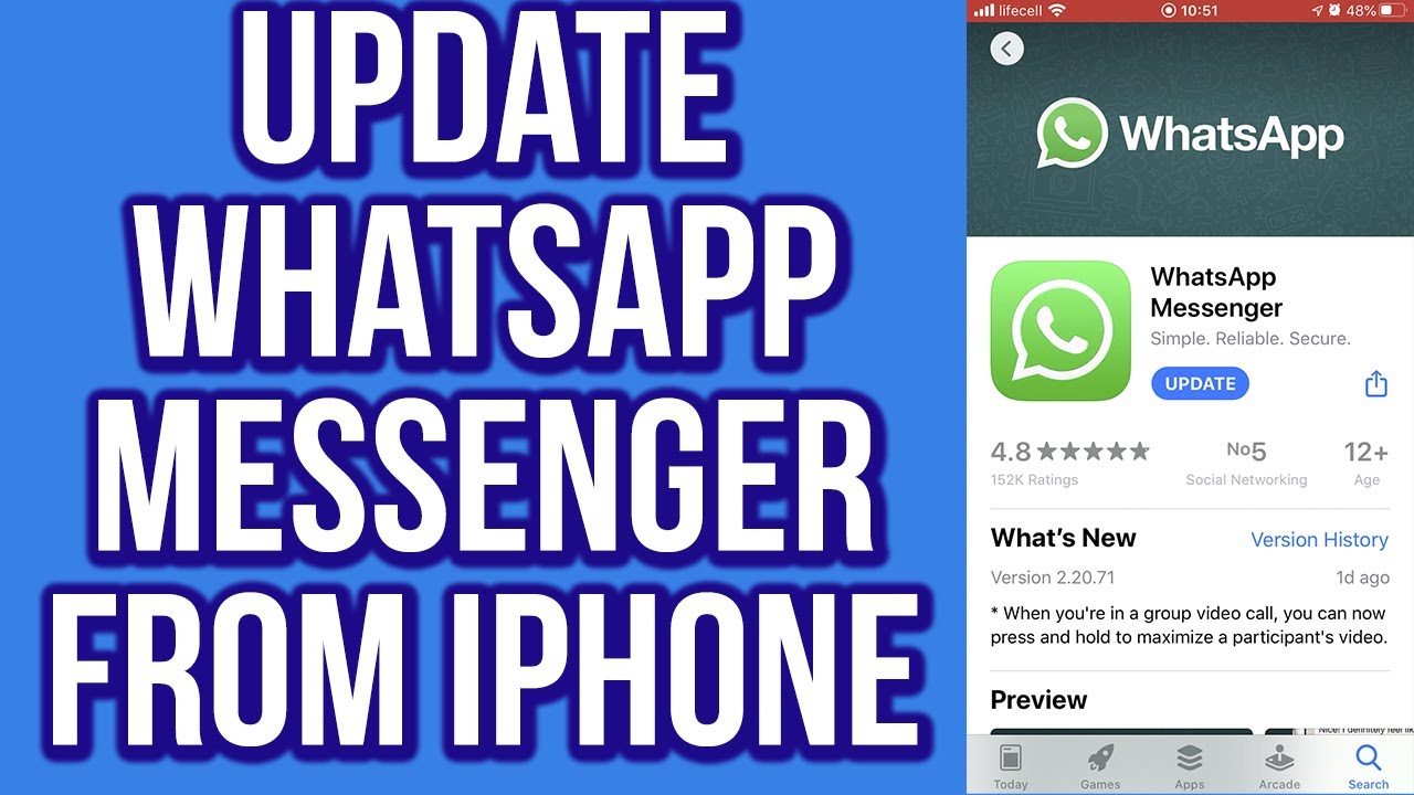 How to Update WhatsApp Messenger From IPhone - YouTube