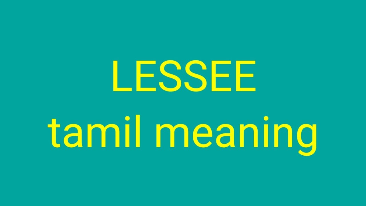 LESSEE tamil meaning/sasikumar - YouTube