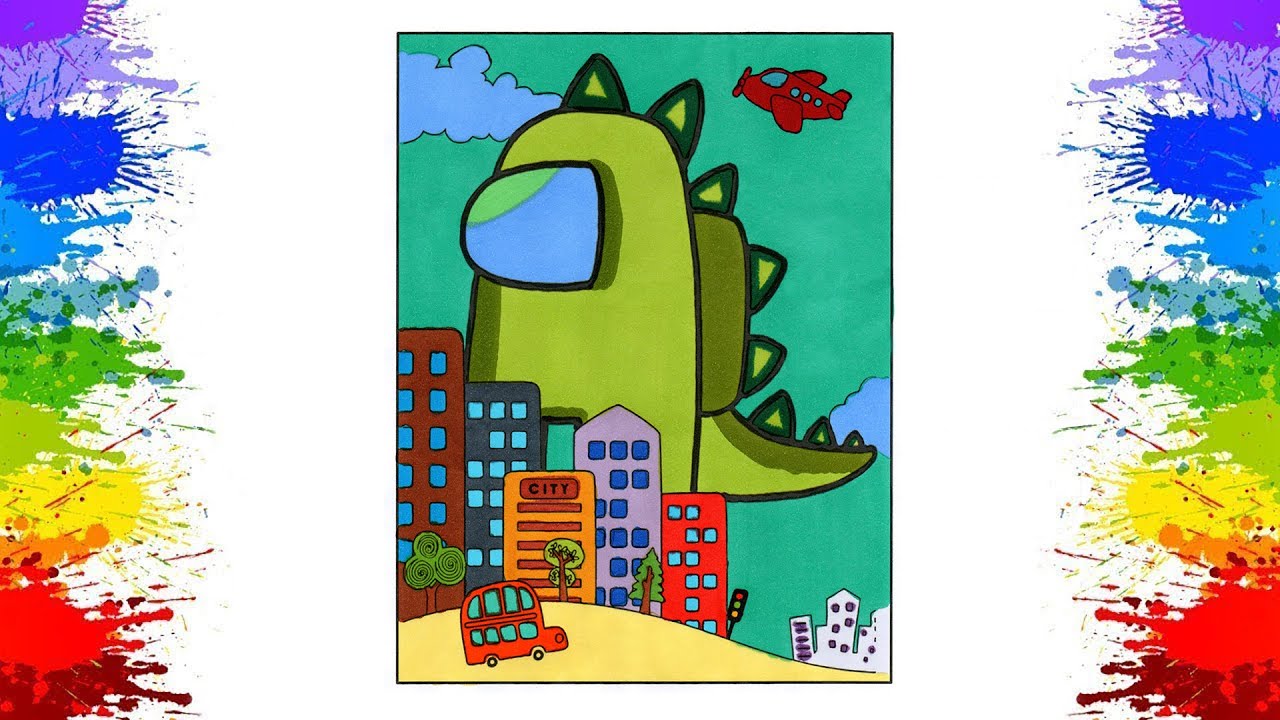🌟 REVERSE 🌟 How to draw Among Us🌟 Among Us Coloring Page 🌟 Among Us ...