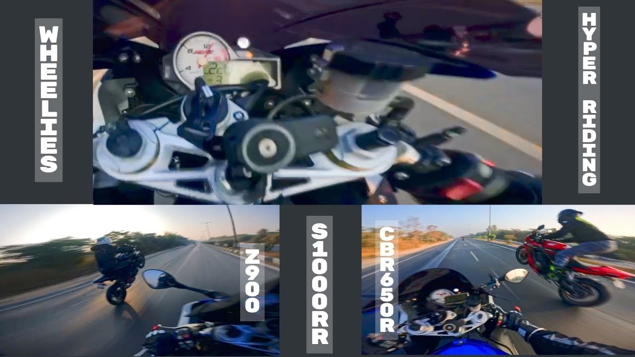 Hyper Ride and cornering on S1000RR | Wheelies on CBR650R & Z900! - YouTube