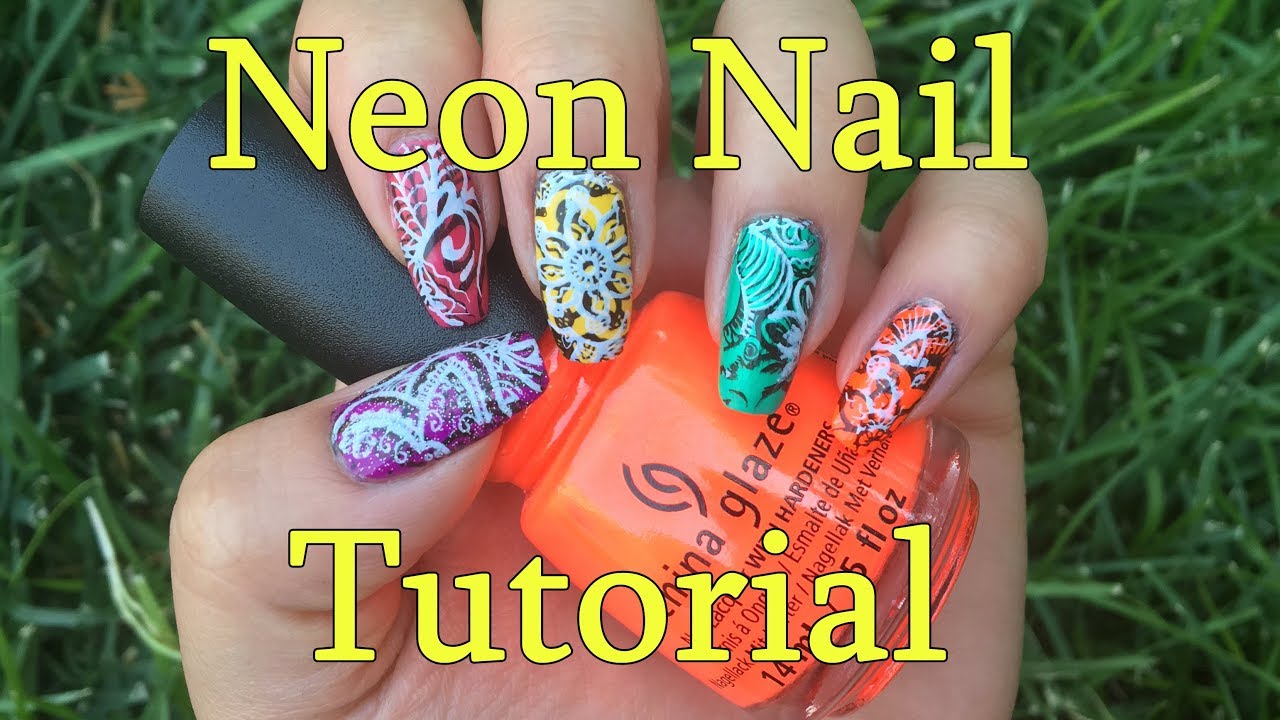 Neon Nail Tutorial - YouTube