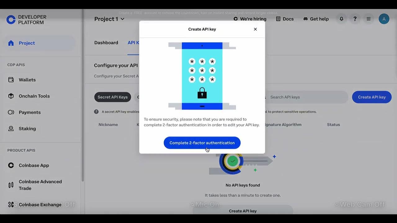 Creating Coinbase Advanced API Keys for Kronos Trading Algos - YouTube