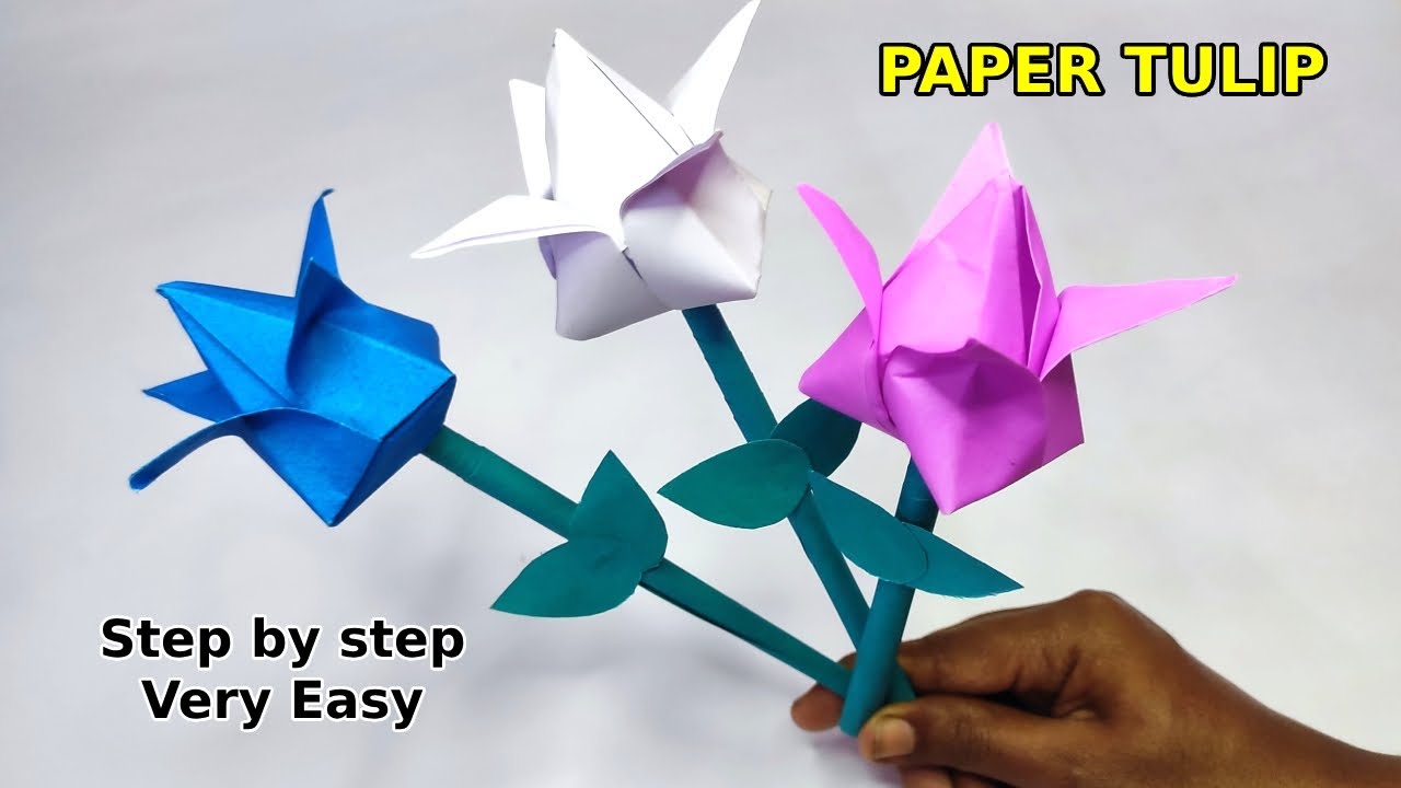 Easy Origami Tulip Tutorial | How to Make a Paper Tulip 🌷 - YouTube