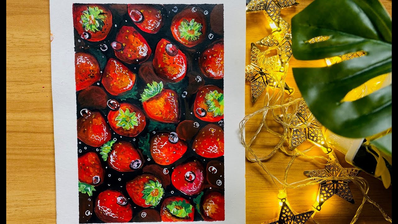 Strawberries | Acrylic Painting Tutorial | Easy Painting | Step by Step ...