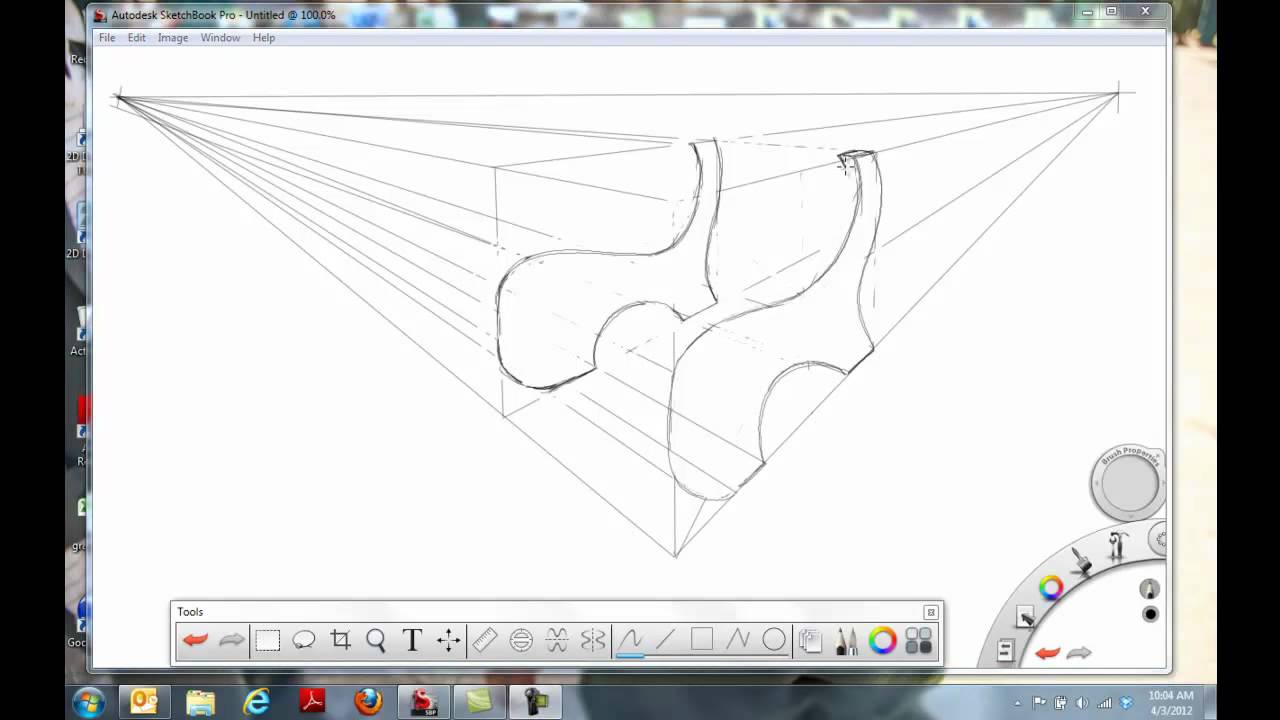 Drawing a chair in 2 point Perspective - YouTube