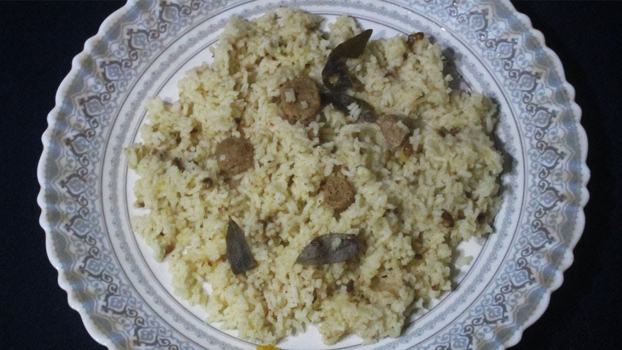 Mung Beans Soy Chunk Rice/ Dinner Recipes / Beans Recipes / Yellow Rice ...