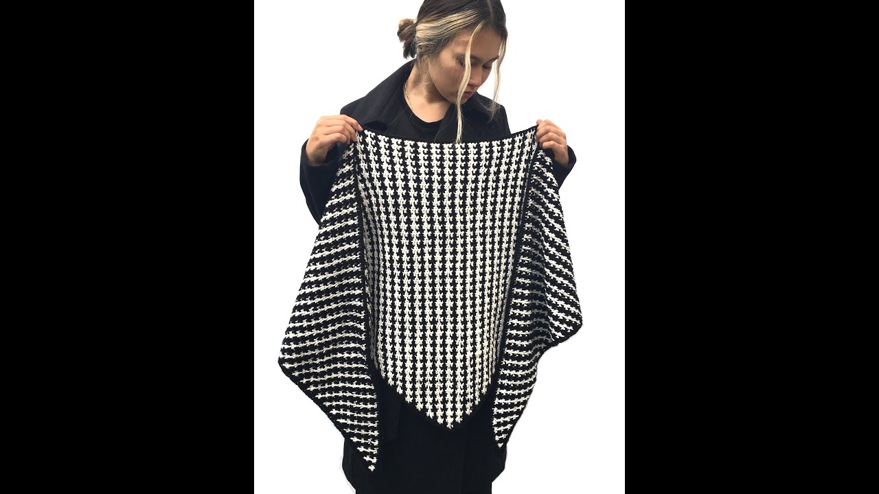 Houndstooth Triangle Wrap FREE PATTERN - YouTube