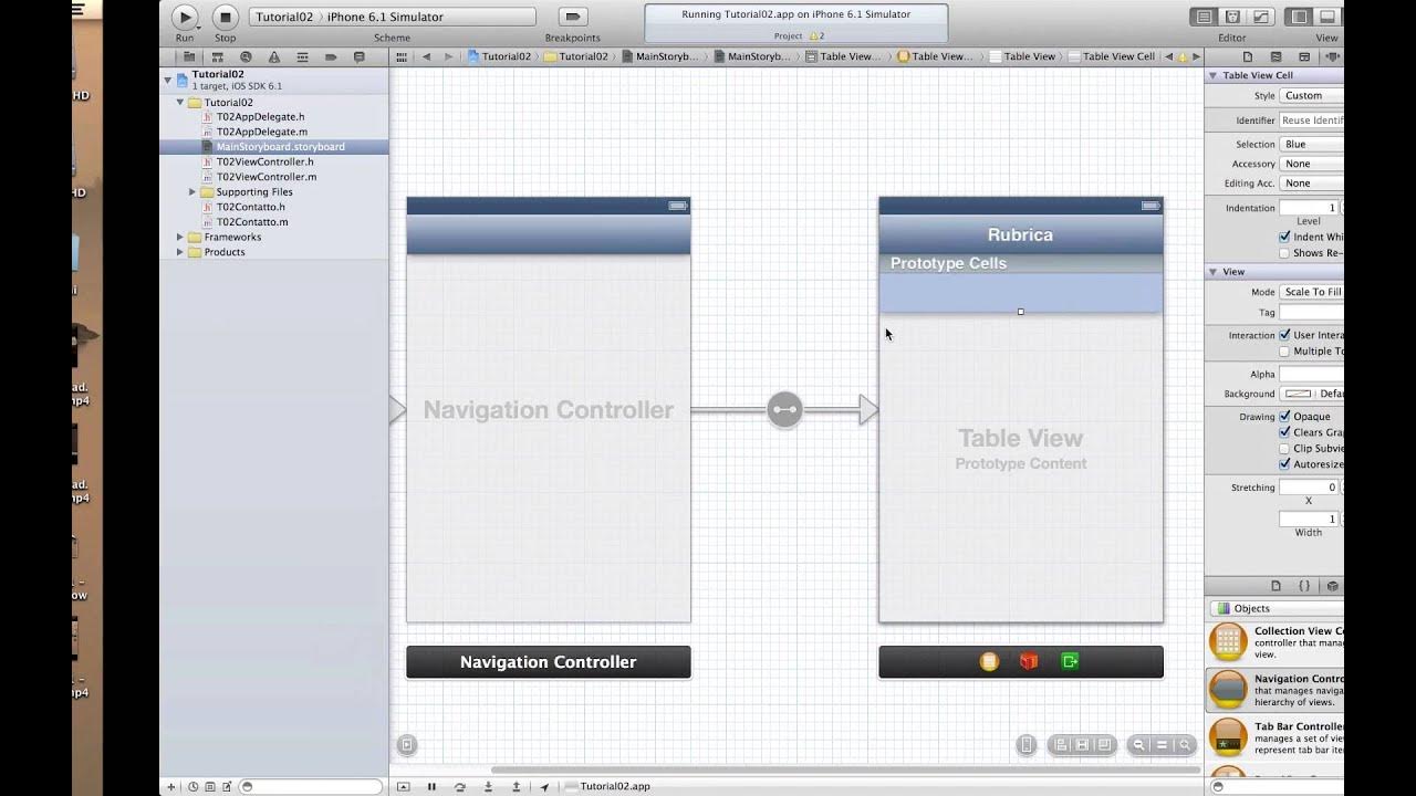 Tutorial02 - Navigation Controller e Table View (Prima Parte) - YouTube