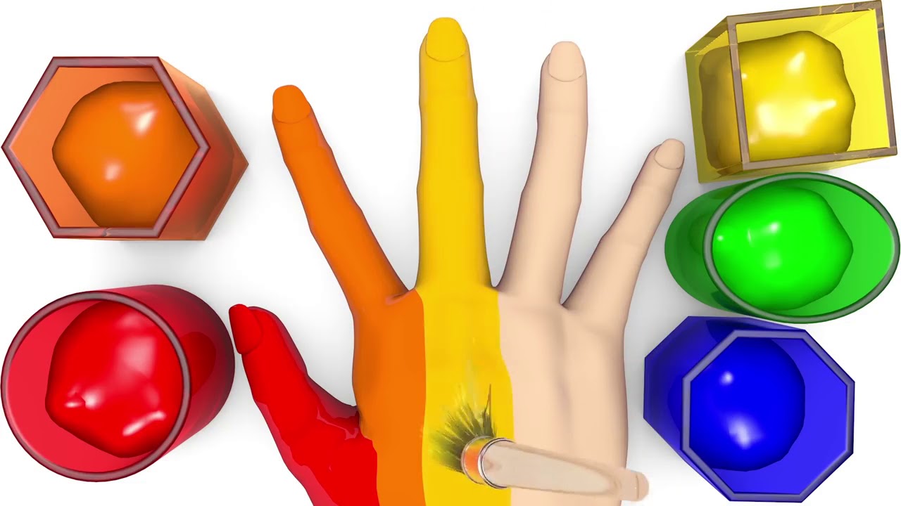 Learn Colors Hand Painting Finger Family Song Nursery Rhymes Kid Song ...