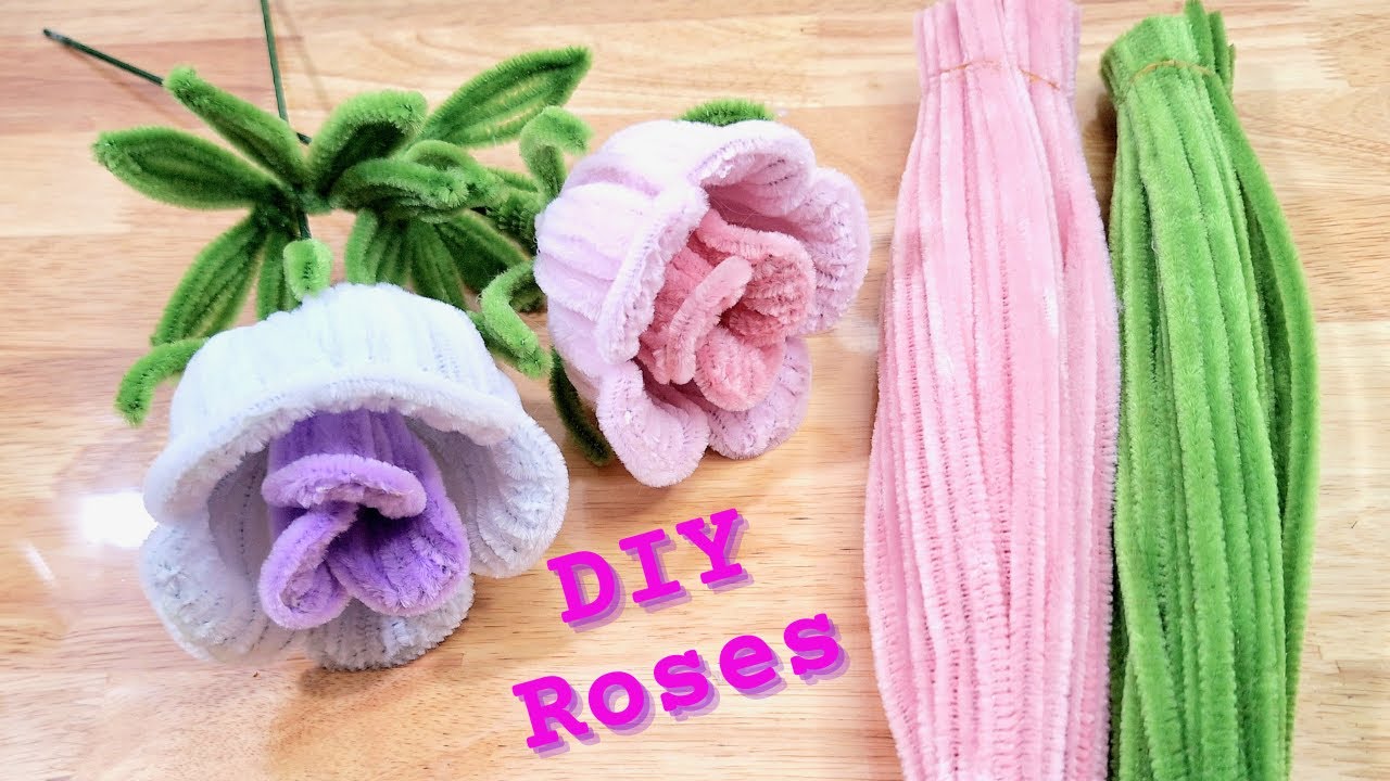 DIY | How to Make Pipe Cleaner Flower Rose - Easy Tutorial🌹🌹 - YouTube