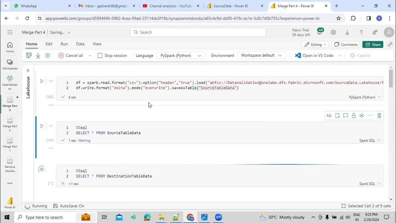 How to implement SCD Type 2 using PySpark in Data Engineering MS Fabric in Telugu - YouTube