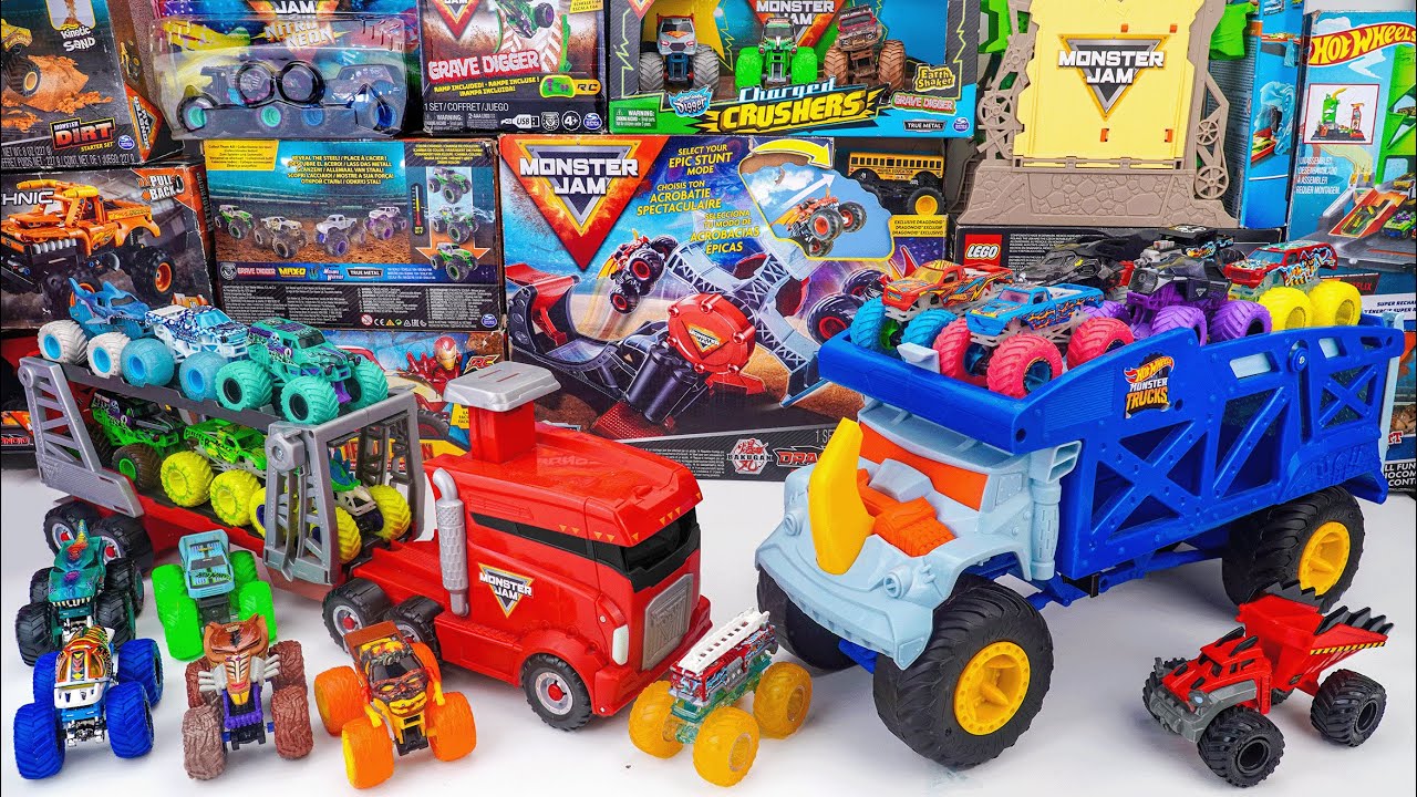 Unboxing and Review of Monster Jam | Monster Trucks Monster Mover Rhino ...