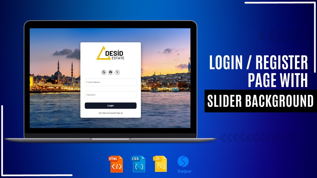 Login Page With Background Slider - CSS, HTML, Swiper.js - YouTube