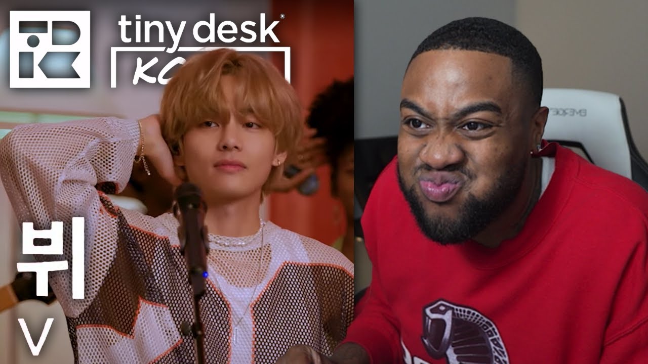 V of BTS: Tiny Desk Korea (VERY Excited Reaction!) - YouTube
