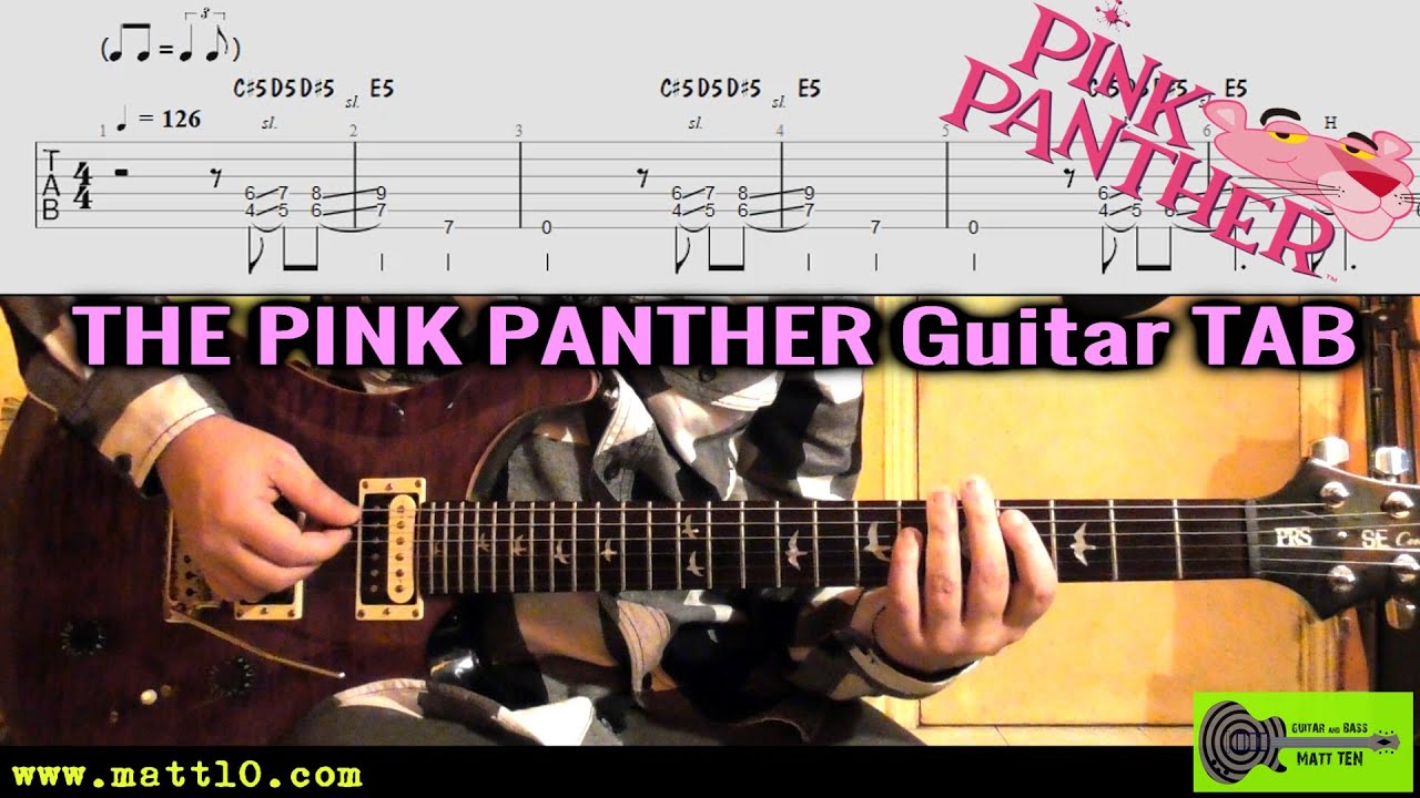 The Pink Panther GUITAR TAB COVER | How to play on Electric Guitar ...