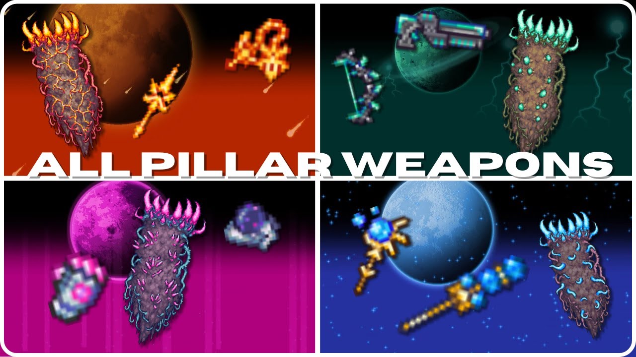 ALL PILLAR WEAPONS in Terraria - YouTube
