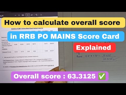 Calculating Overall Score ️ RRB PO MAINS Score Card - YouTube