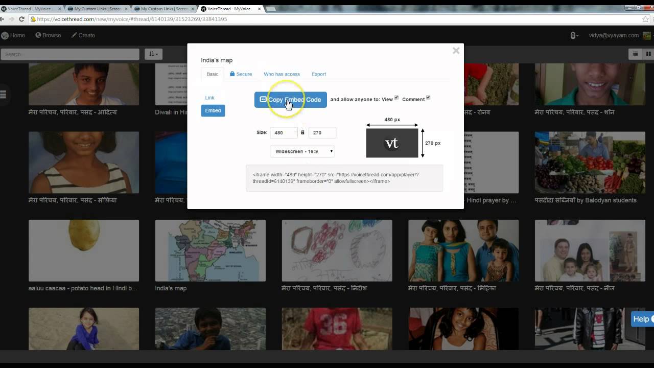 Sharing a Voicethread - a tutorial by Vidya Nahar - YouTube
