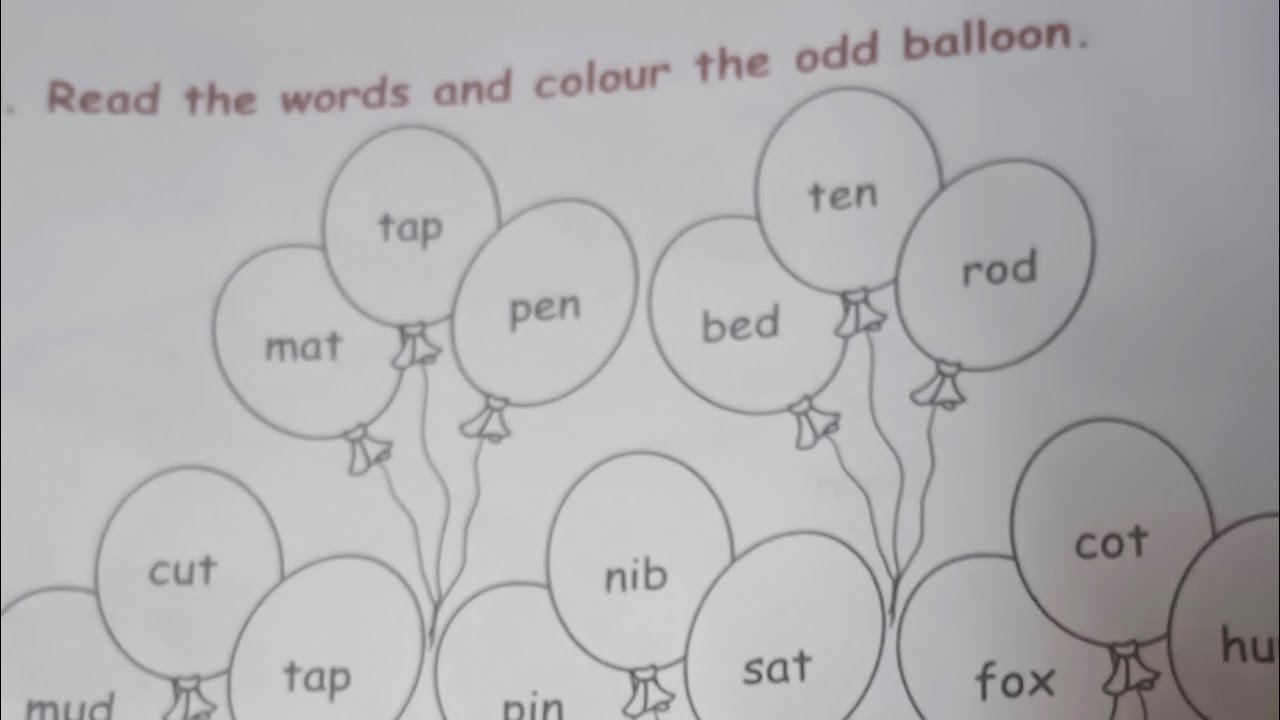 1st standard English book page number 66 colour the odd baloon # ...